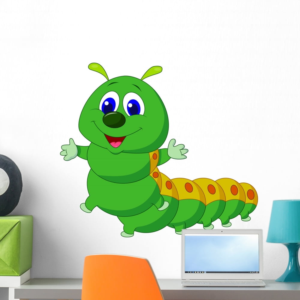 Cute Caterpillar Cartoon Wall Decal Sticker by Wallmonkeys Vinyl Peel ...