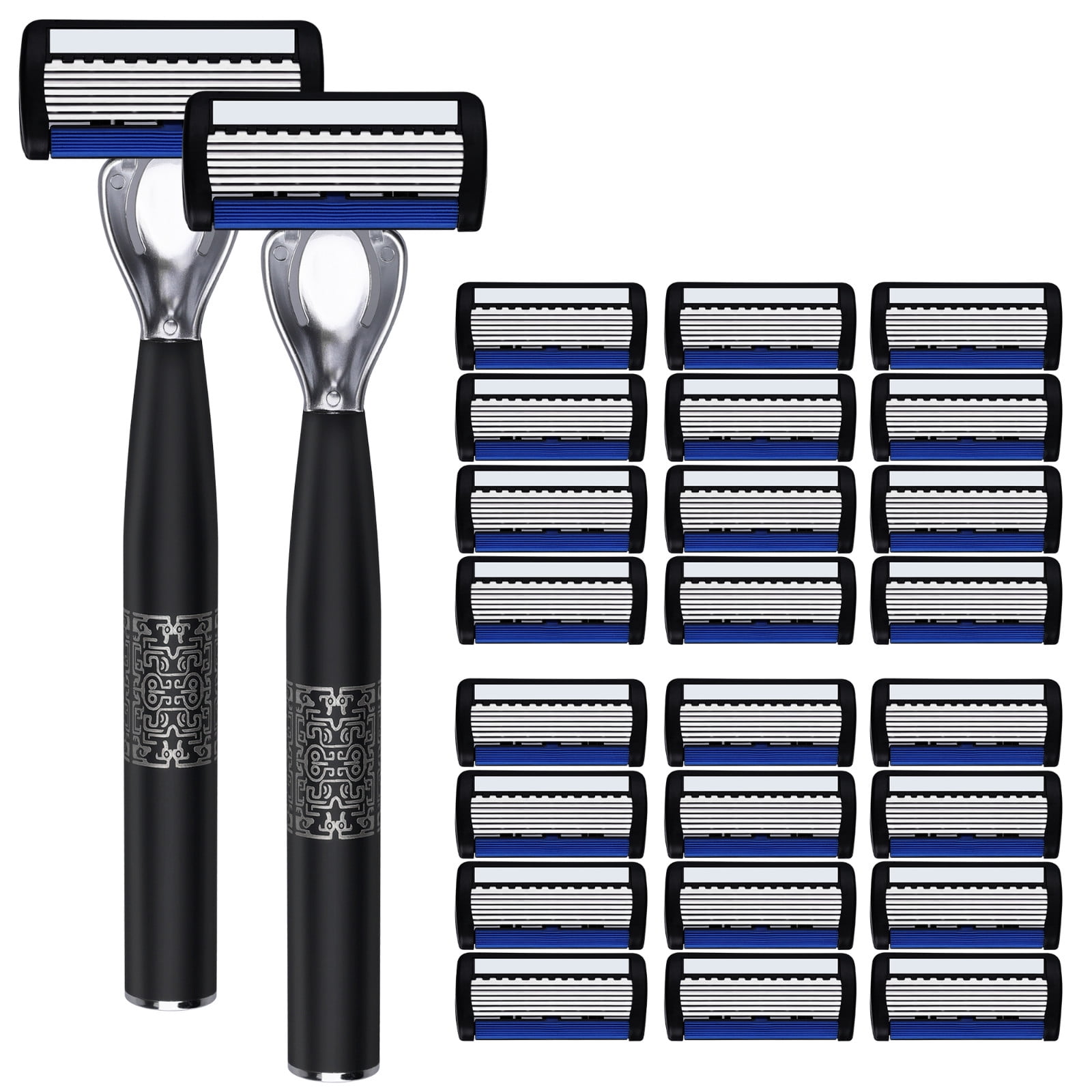 Venoro Men's Razors 7-Blade 2 Manual Razor Handles and 24 Blades ...