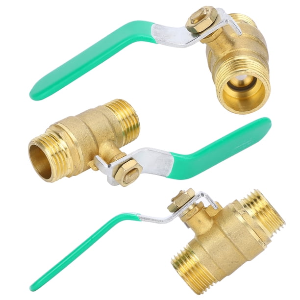1/2in Dual Male Thread Ball Valve, Thickened Shut Off Valve, For Indoor ...