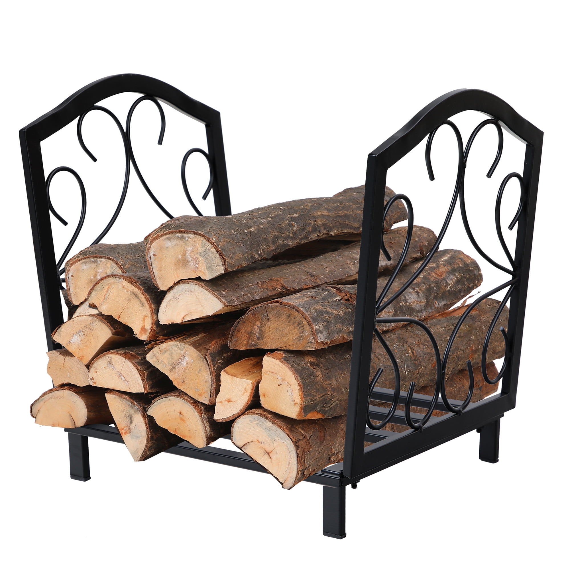 Sophia & William Garden Small Steel Firewood Log Rack Fireside Log Rack ...