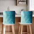 Blue Teal Ombre Chair Back Covers, Coastal Beach Modern Abstract Art ...