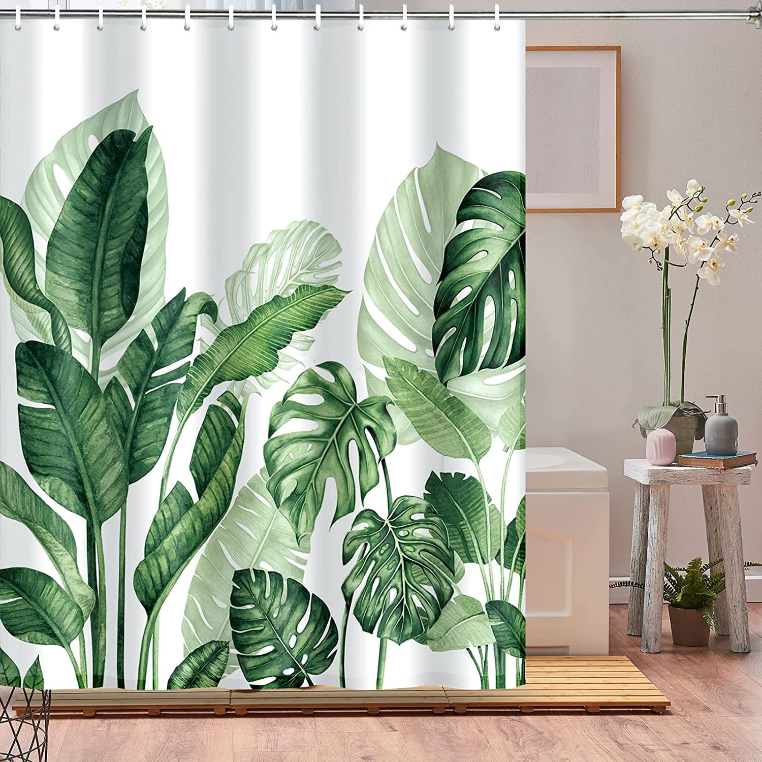 Click here for Joocar Tropical Leaves Shower Curtain Green Banana... prices