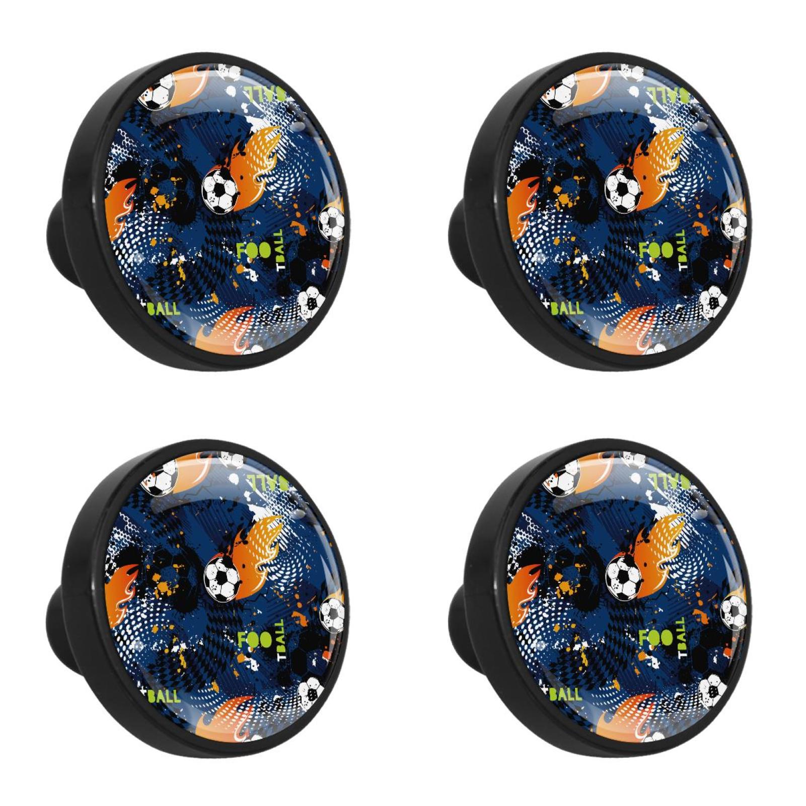 4 Pcs Dark Blue Football Knobs for Kitchen Cabinet Cupboard Dresser ...