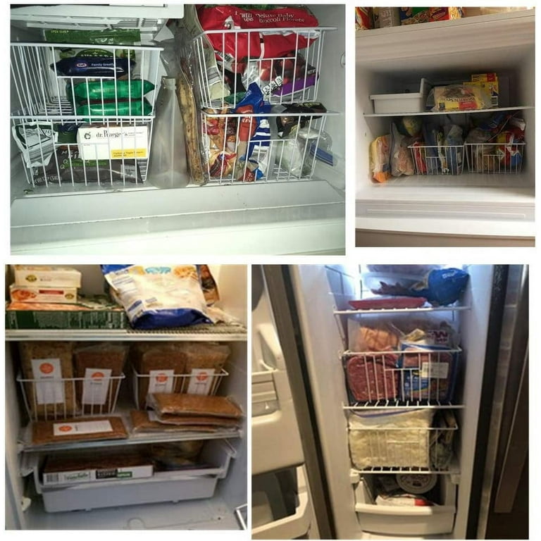 Upright Freezer Organizer Bins 3-Pack - 16x12 Inch Deep Wire Organizer ...