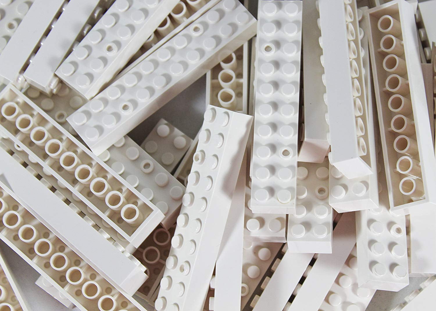 IMEX 2x10 Stud White Interlocking Building Bricks 50 Pack Compatible ...