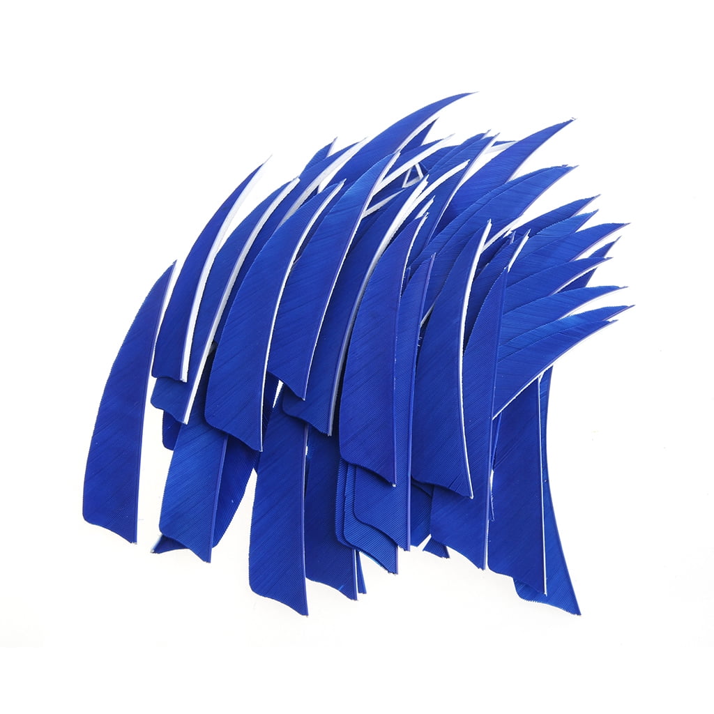 50Pcs 4 inch Shield Shape Turkey Feather Arrow Archery Hunting ...