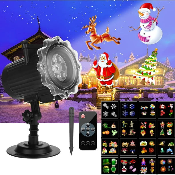 Outdoor Christmas Projector LED with 16 Slides Projection Lamp IP44 ...