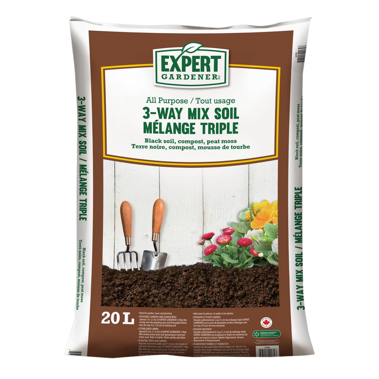 Expert Gardener Triple Blend Enriched Soil, 20L, Topsoil Mix (Peat Moss ...
