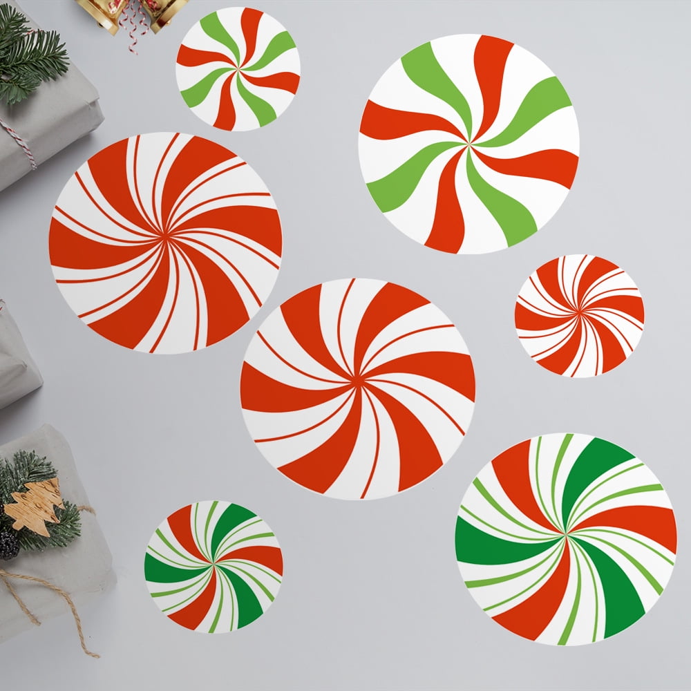 12 Pieces Peppermint Cutouts Candy Wall Cut Outs For Christmas Party ...