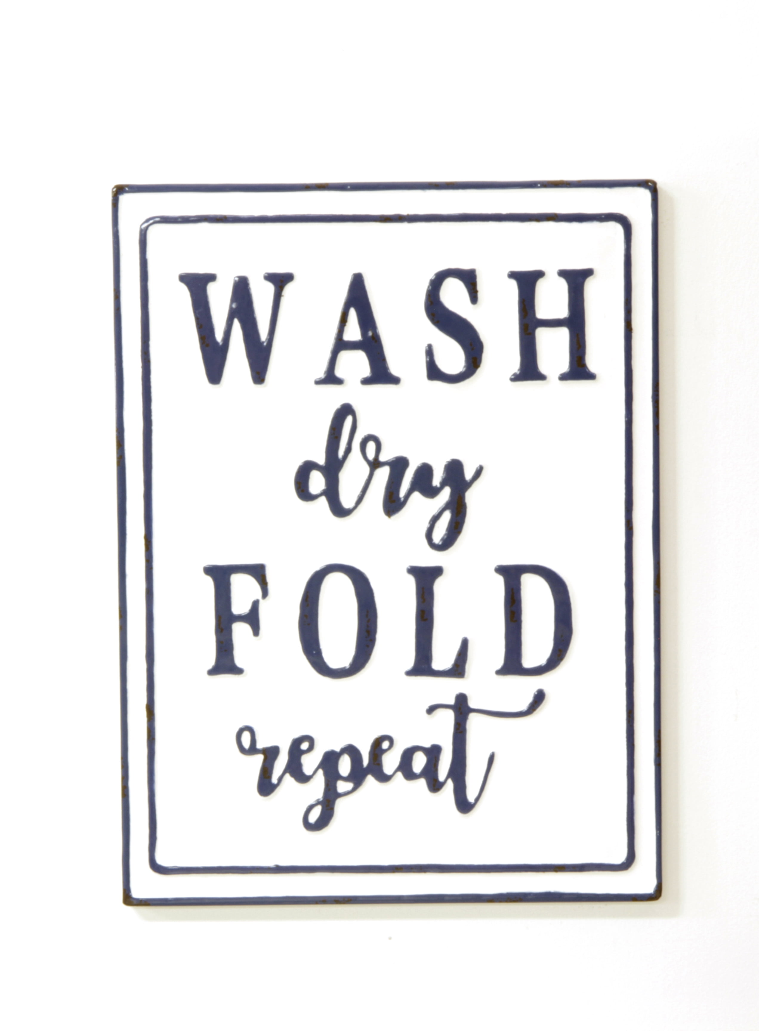 Wash Dry Fold Repeat Laundry Sign, 12"x16", Laundry Room, Metal Sign ...