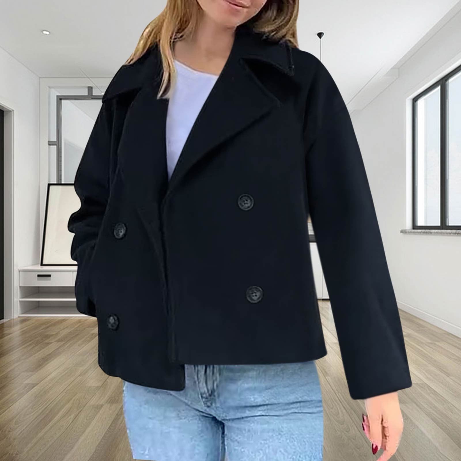 Click here for Tidyack hot Deal womens Lapel Double Breasted Wool... prices