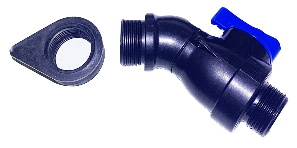 RainBarrel Drain: Bent Neck High Flow Spigot + Threaded Rubber Seal ...