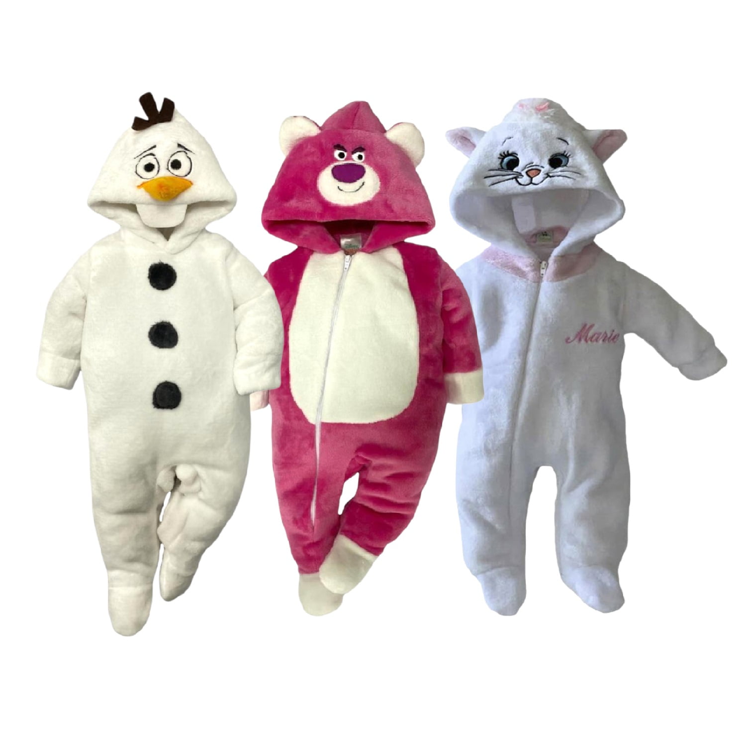 Kit de 3 Mamelucos con Gorro Bordado Disney Olaf Lotso Marie KitB431 ...