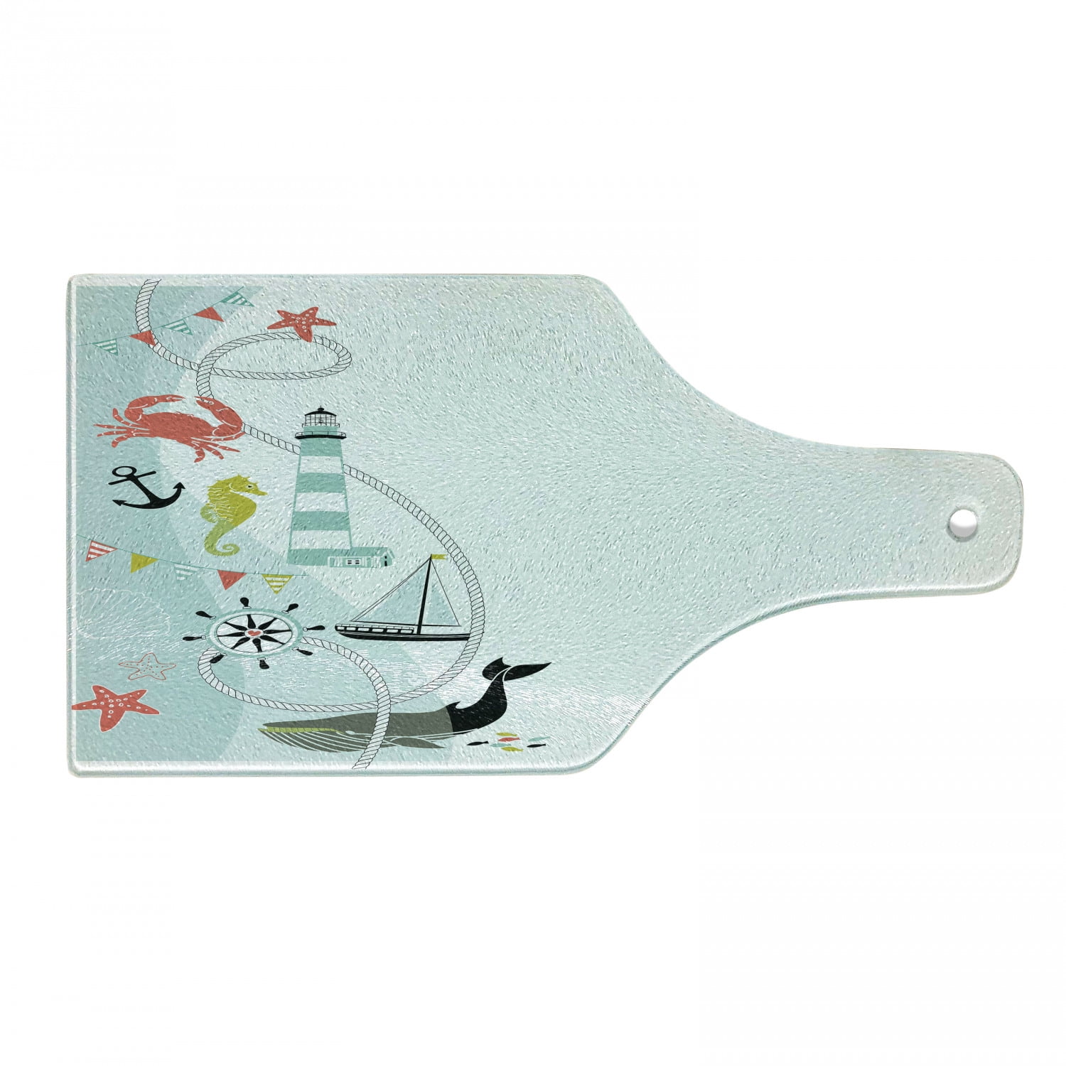 Nautical Cutting Board, Ornate Border Design with Maritime Elements ...