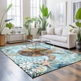 3x5 Area Rugs for Bedroom, Sea Turtle Coastal Non-Slip Area Rugs for ...