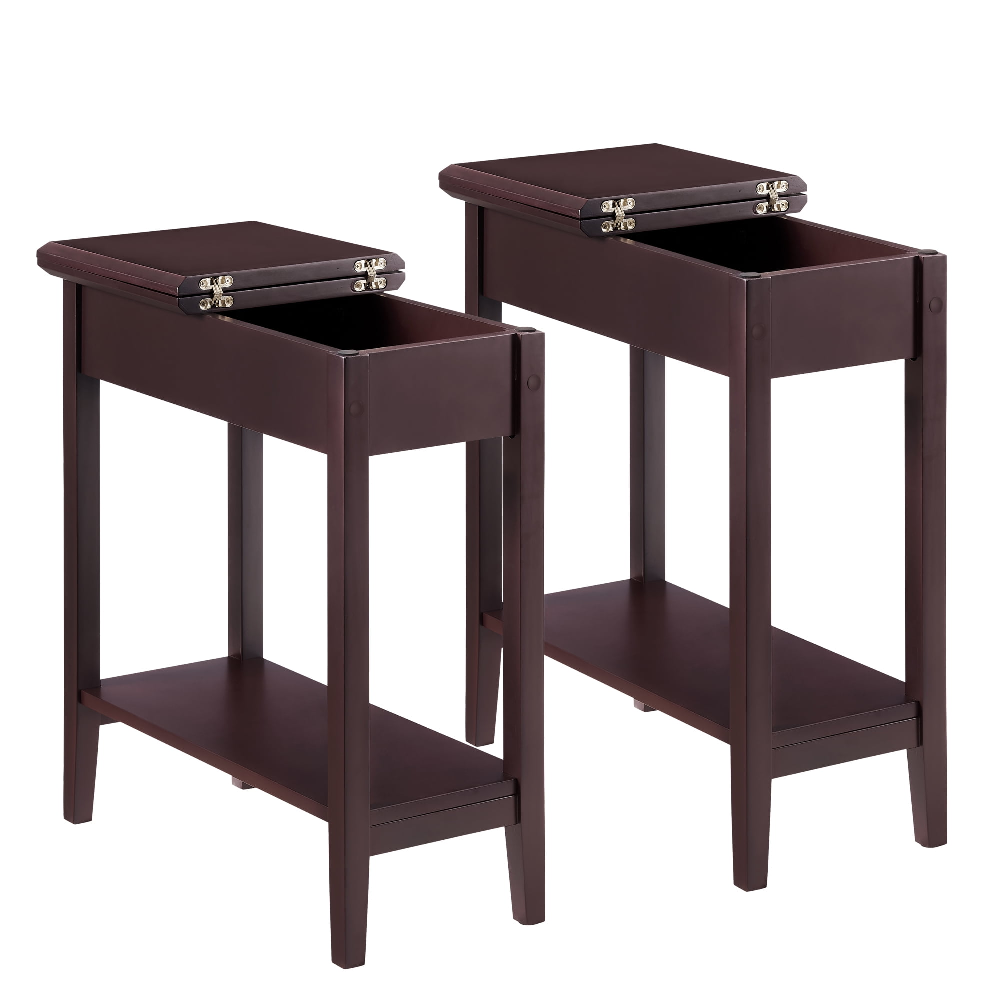 Flip Top Narrow End Table with Storage, Narrow Side Tables for Small ...