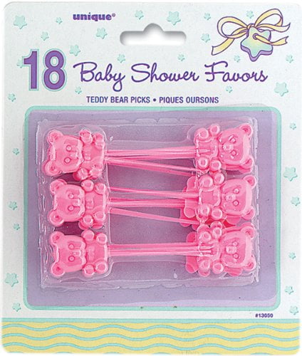 Party Favors Picks 18 / Pkg-Pink Teddy Bear Unique Industries 13650 ...