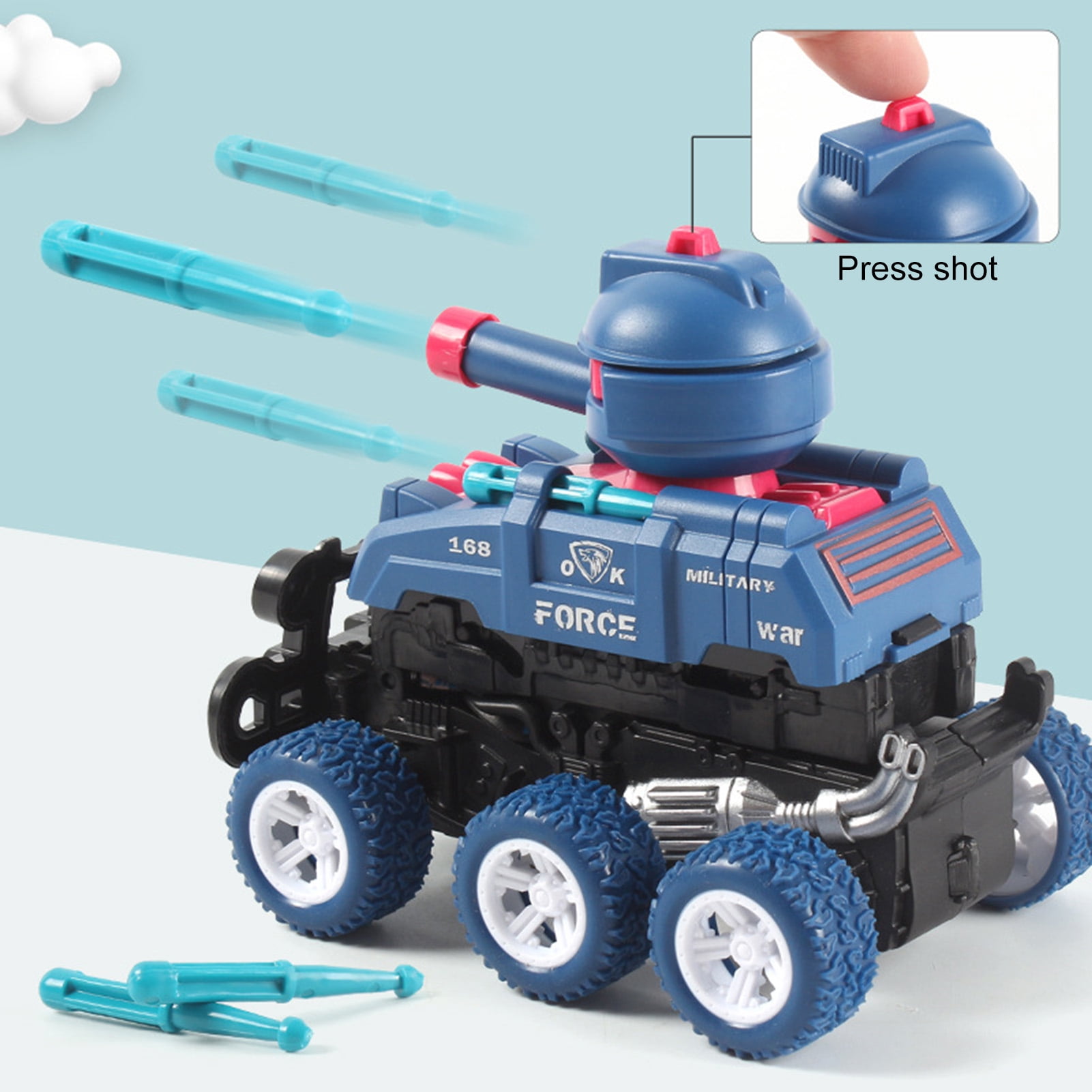 Zhaomeidaxi Launchable Tank Toy Multicolor Collision Deformation Six ...