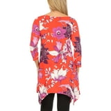 White Mark Women's Floral Scoop Neck Tunic Top - Walmart.com