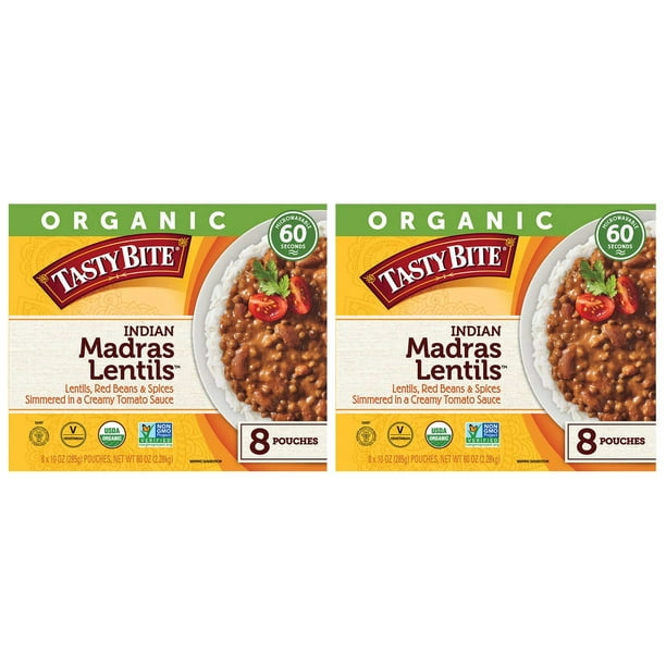 2 PACK | Organic Tasty Bite Madras Lentils, 10 oz, 8-count - Walmart.com