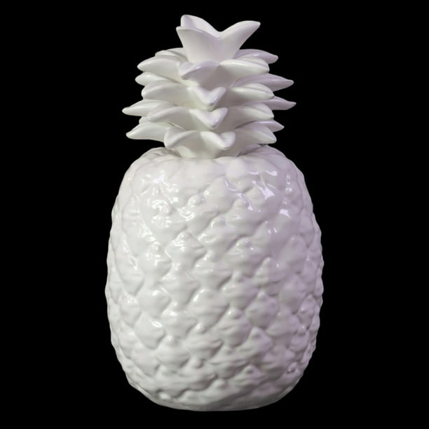 Urban trends collection: ceramic pineapple decor figurine, gloss finish, white - Walmart.com