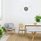 MONIPA Transparent Wall Clock Round Tempered Glass Clock Ultra-Thin ...