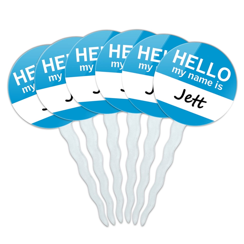 Jett Hello My Name Is Cupcake Picks Toppers - Set of 6 - Walmart.com