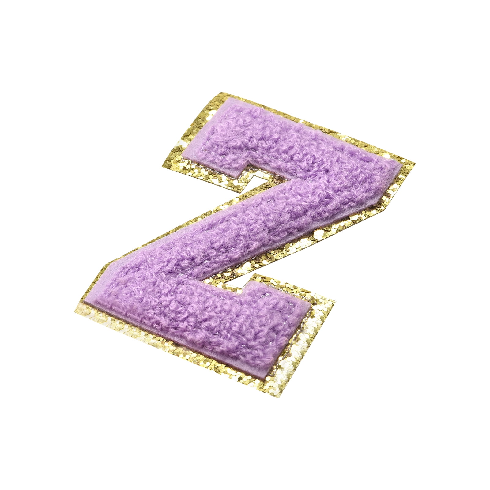 Uxcell Chenille Letter Patches Iron on Letter Patches Purple Alphabet Z ...