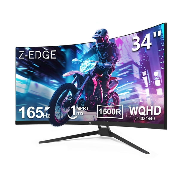 Z-Edge UG34 34" Ultrawide 2K Curved Gaming Monitor with 165Hz Refresh ...