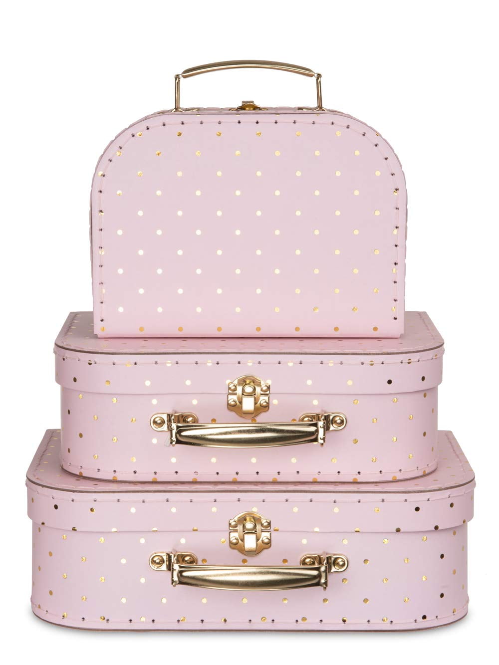 Jewelkeeper Paperboard Suitcases, Set of 3 Nesting Storage Gift Boxes ...