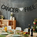 Cancer Free Glitter Banner, Cancer Survivor Decor Supplies, Awareness ...