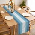 Blue Ombre Cotton Linen Table Runner Abstract Light Blue Ombre White ...
