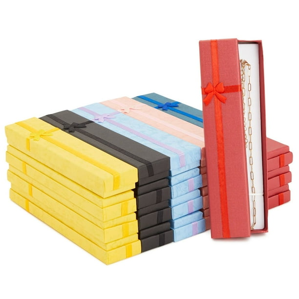 24 Pack Empty Jewelry Gift Boxes for Necklaces, Bracelets, Press On ...