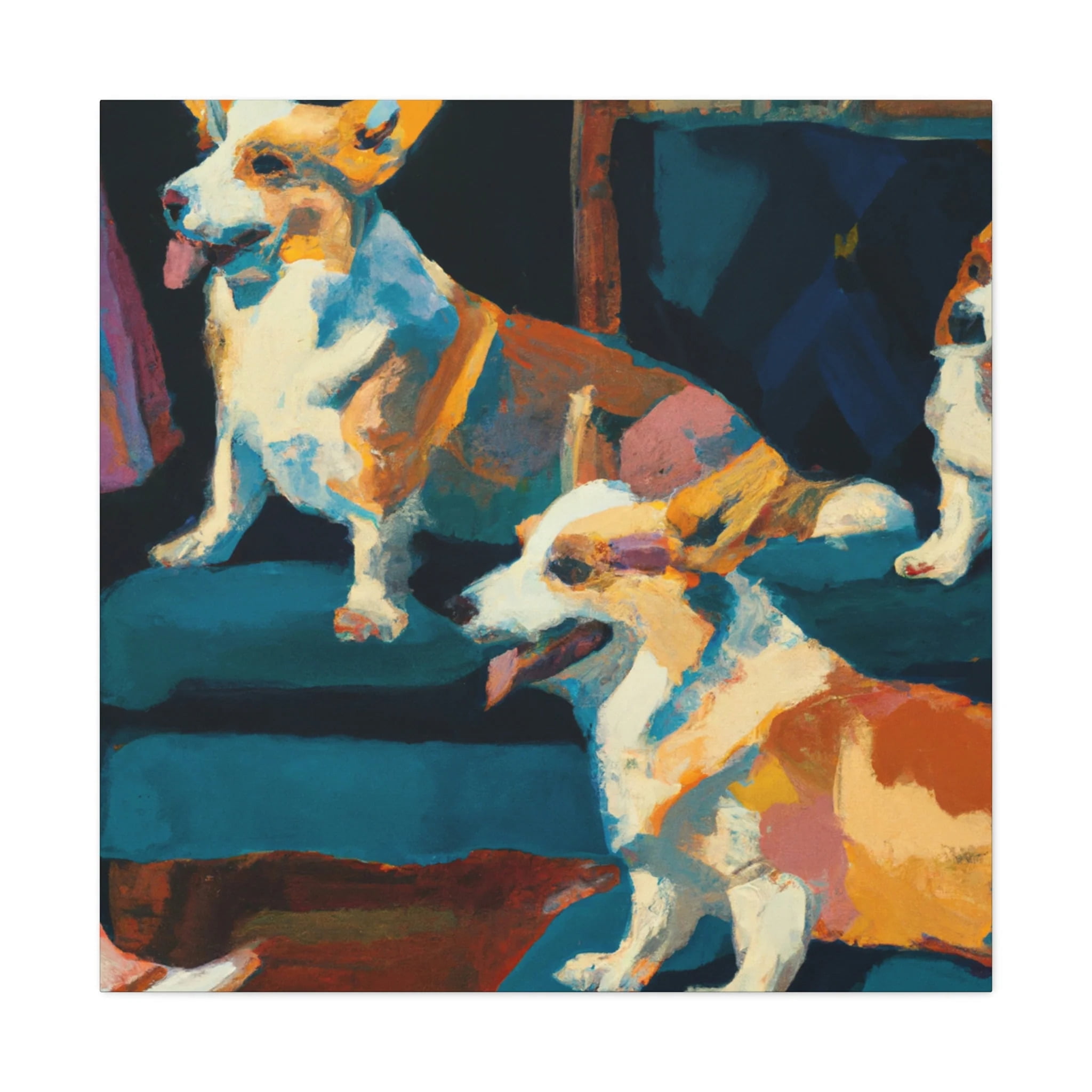 Corgi's Expressionist Dream - Canvas - Walmart.com