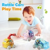 Toy Cars for Toddlers Age 1,Baby Rattle Car Toy,3 Pieces Soft Rubber ...