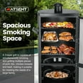 JXXM Vertical Propane Gas Smoker with Cover, 3 Racks, Wood Chip Box ...