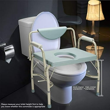 Medline 3-in-1 Steel Bedside Commode, Standard Seat, Sturdy Folding ...