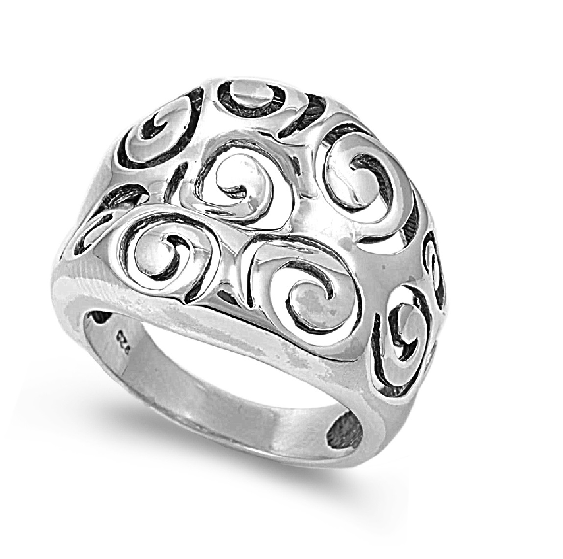 Sterling Silver Question Mark Shape Op Art Ring - Walmart.com