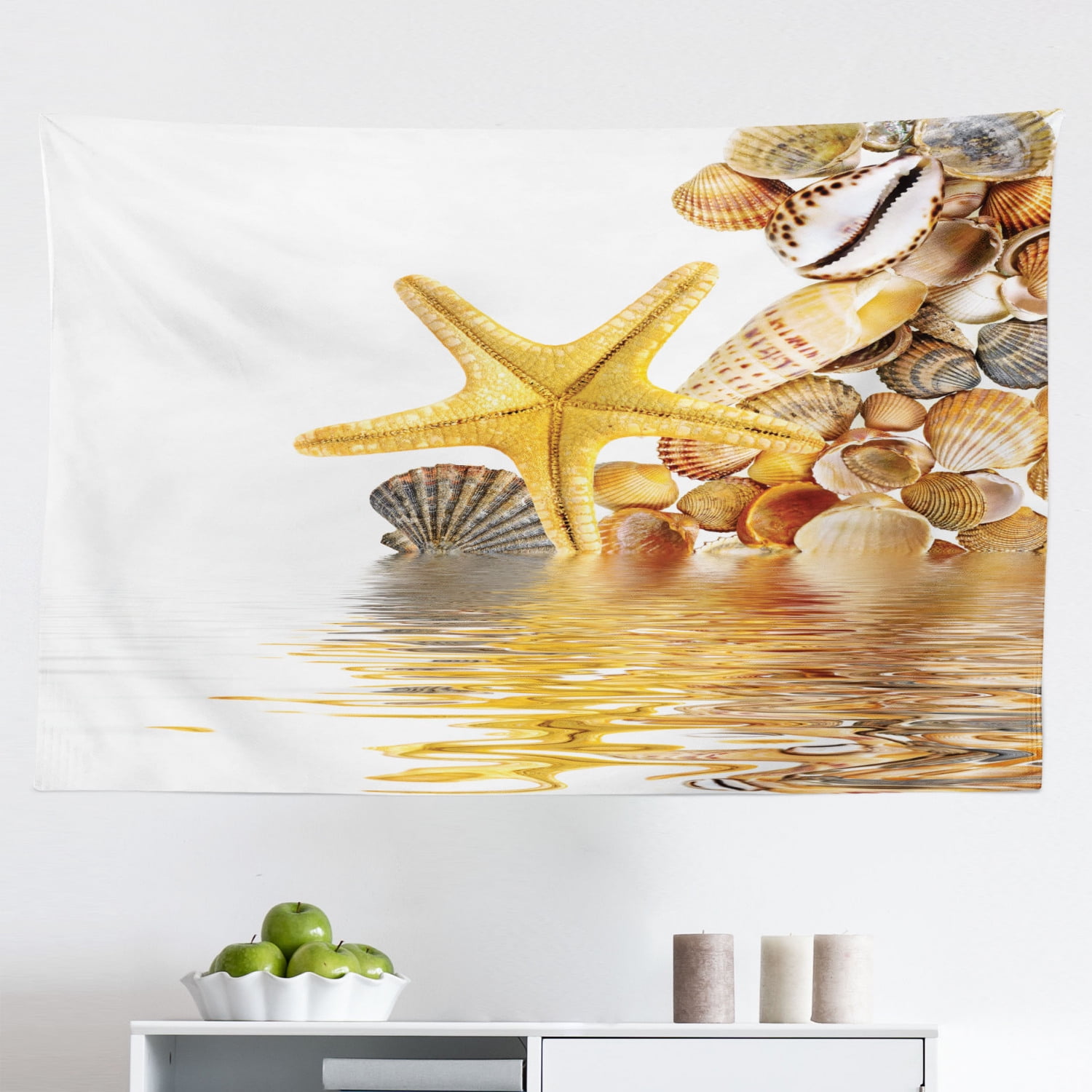 Seashells Tapestry, Shell Pattern Seashore Holiday Journey Illustration ...