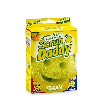 Scrub Daddy Lemon Fresh Sponge Each sponge measures 3.75" D x 1.5" H ...