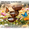 3-Tiered Rain Catcher Bird Bath Metal Garden Stake Antique Bronze ...