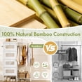 Bamboo Dresser with Hanging Rack and 4 Drawers, Tall Storage Tower ...