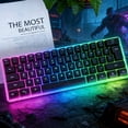 [White/ Black/ Gray]61-Key Membrane Keyboard with RGB Backlit ...
