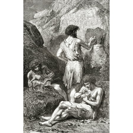 Neanderthals sculpting and drawing on the walls of their caves during ...