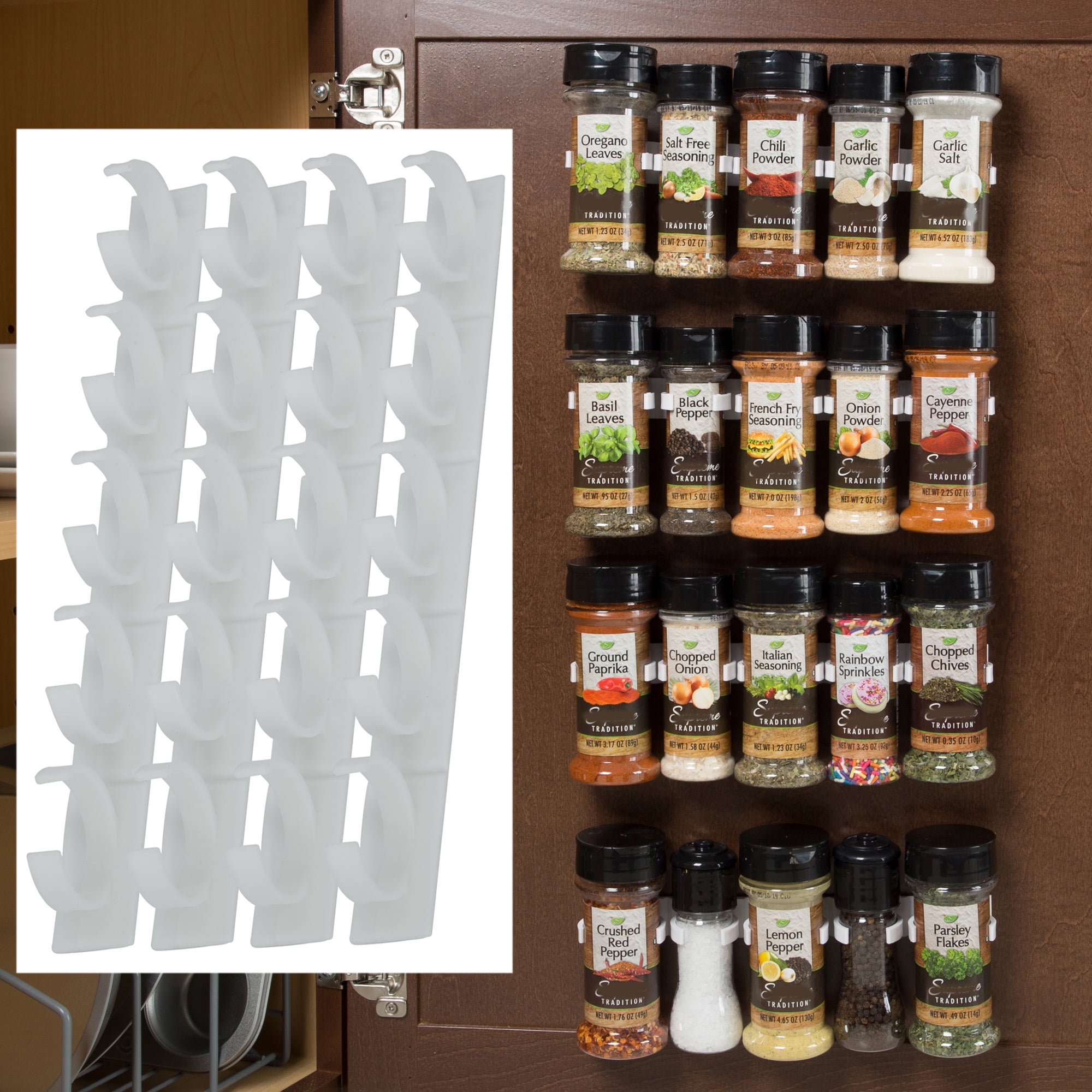 NK Kitchen Spice Jars Storage Clips 4pcs 20-Clips Wall Mounted Kitchen ...