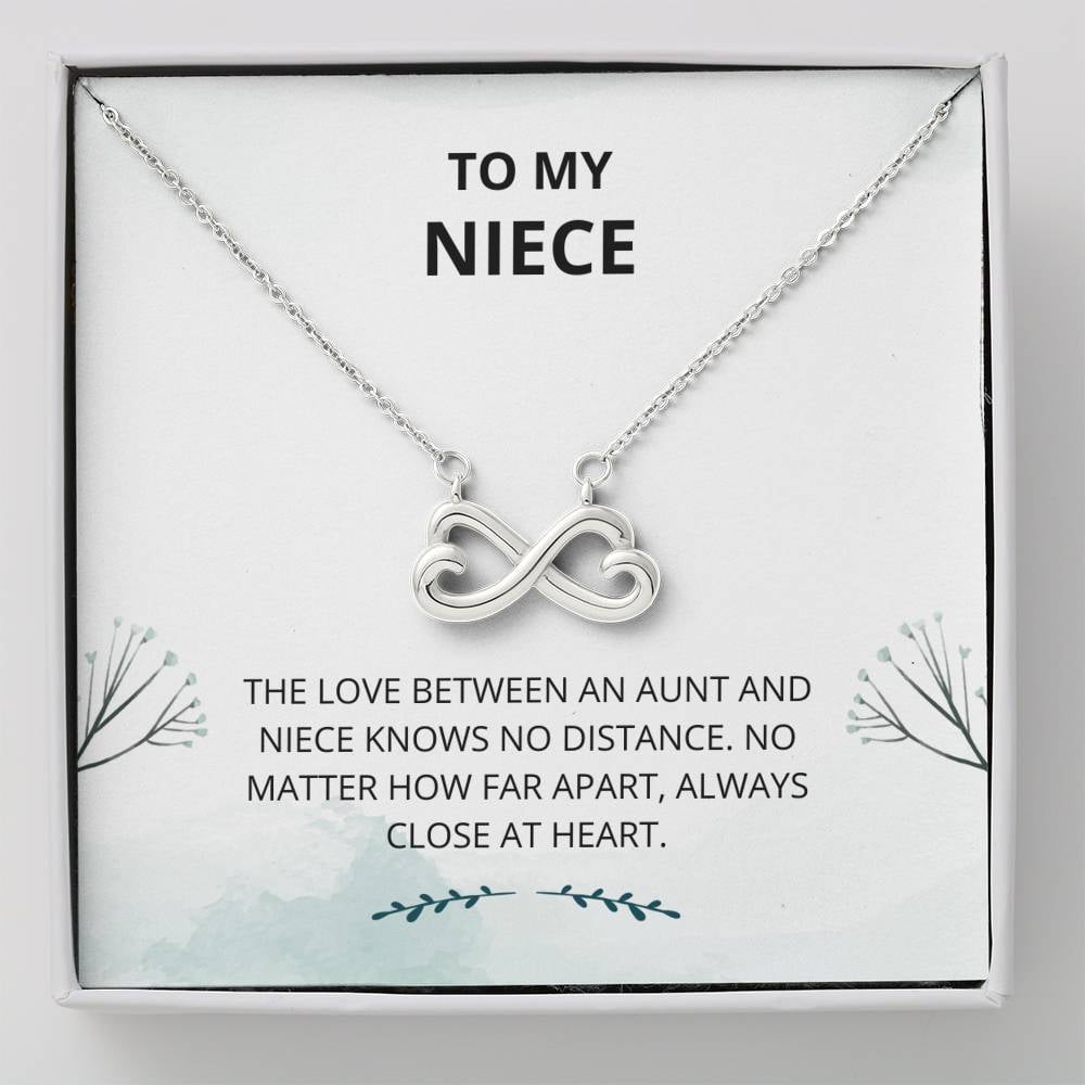Niece - Always Close at Heart - Infinity Heart Necklace - Birthday Gift ...