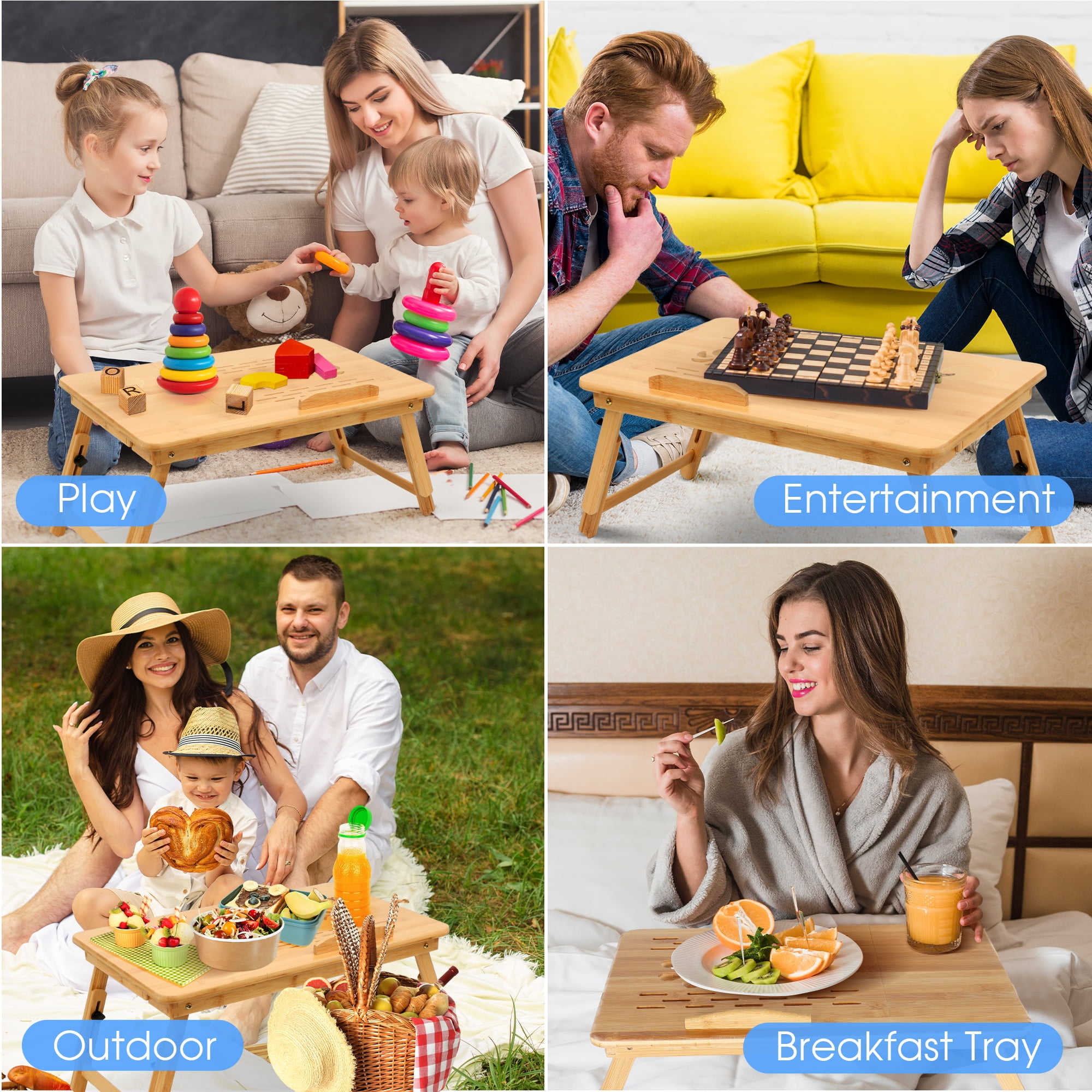 Qunler Lap Desk, Naturally Bamboo Folding Bed Desk, Philippines | Ubuy