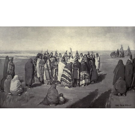 Native American Ghost Dancers In A Circle History (36 x 24) | Walmart ...