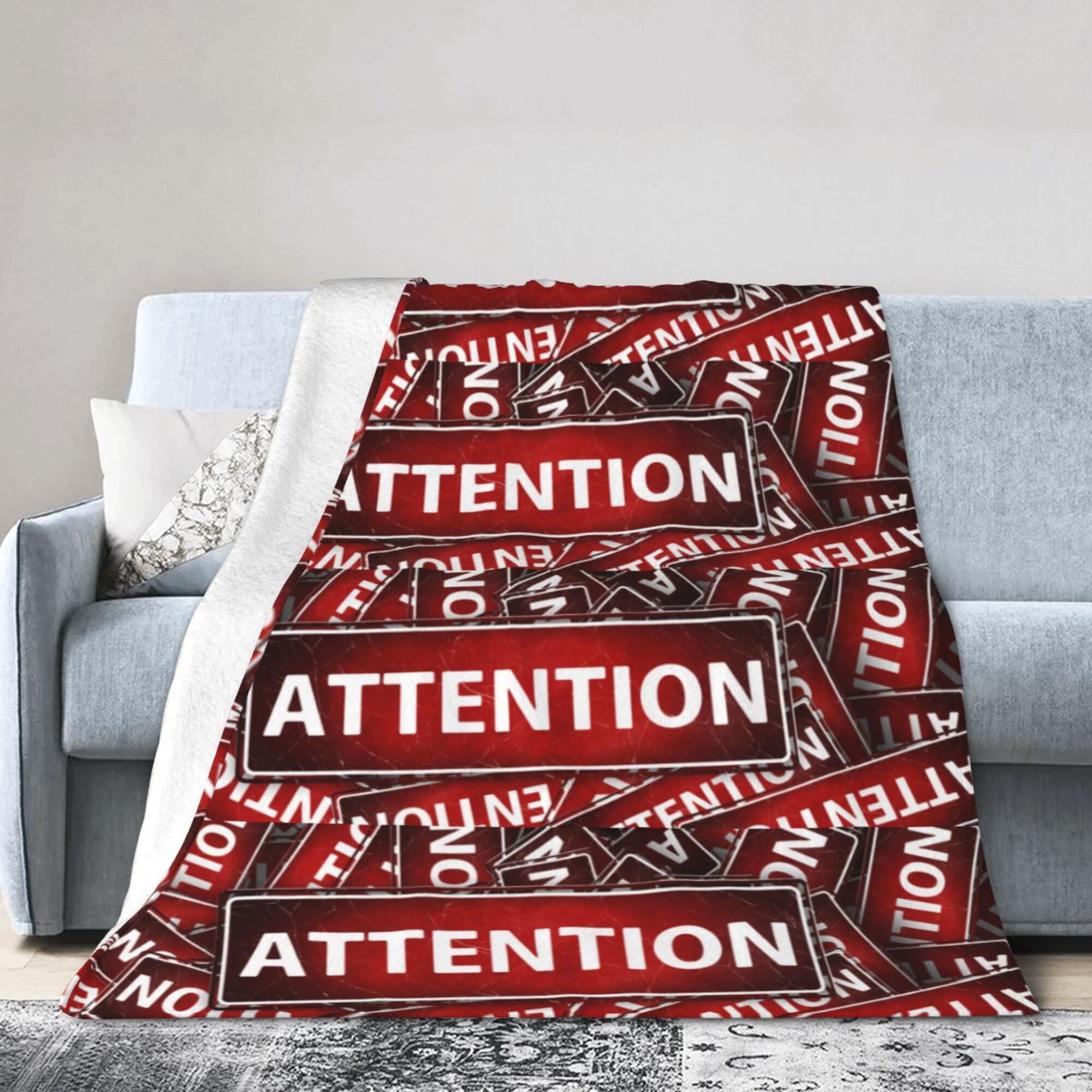Anti-Pilling Flannel Bed Throw Blankets Banner Header Attention - Couch ...