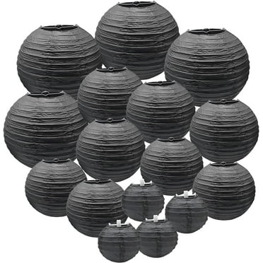 UNIQOOO 18PCS Metallic Silver Christmas Paper Lantern Set, Assorted ...